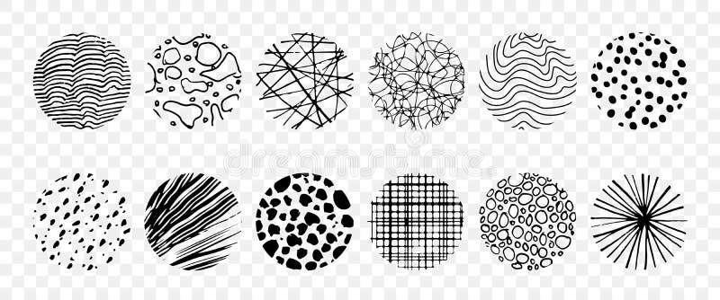 A Set of Abstract Round Doodle Elements on a Transparent Background ...