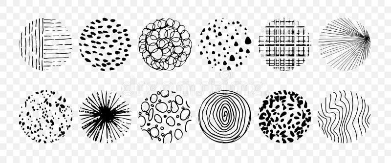 A Set of Abstract Round Doodle Elements on a Transparent Background ...