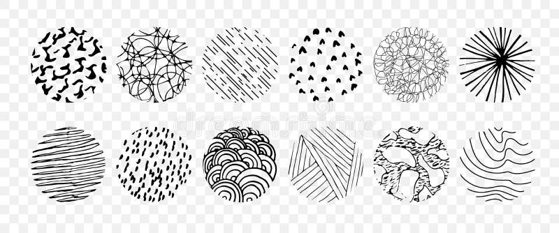 A Set of Abstract Round Doodle Elements on a Transparent Background ...