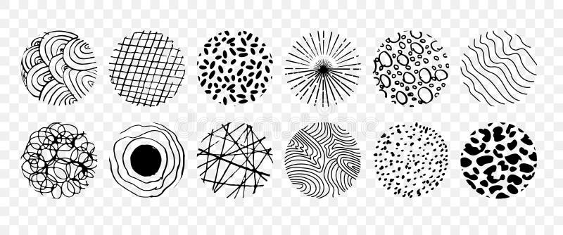 A Set of Abstract Round Doodle Elements on a Transparent Background ...