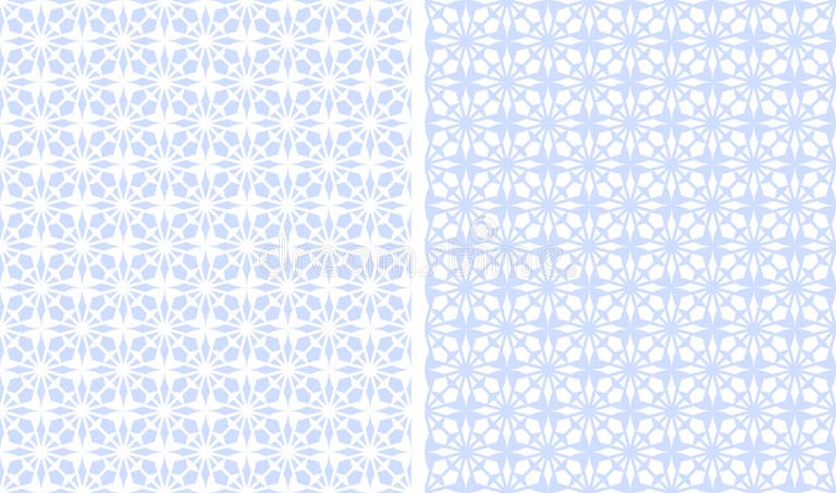 Set of Abstract Seamless Geometric Blue Patterns Stock Vector - Illustration of textured, floral ...