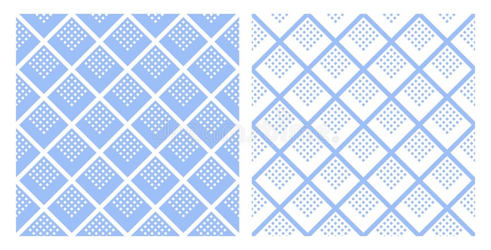 Set of Seamless Geometric Checked Light Blue Patterns Stock Vector - Illustration of patterns ...