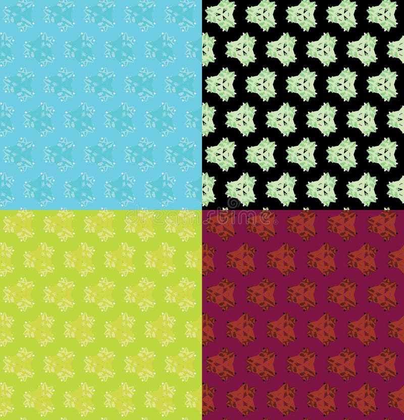 Set. Abstract Seamless Pattern in Four Different Color. Stock Vector ...