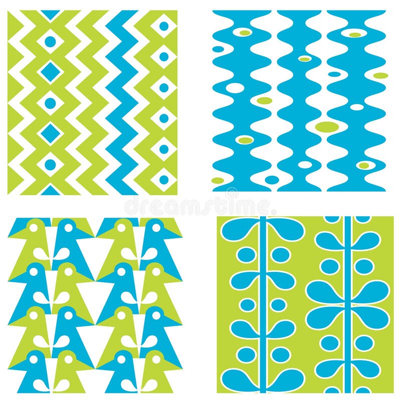 Seamless Patterns Set (vector) Stock Vector - Illustration of geometric ...
