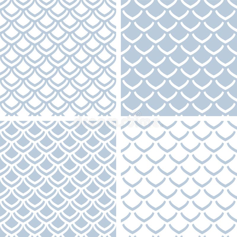Set of Abstract Seamless Patterns in Fish Scale Design Stock Vector ...