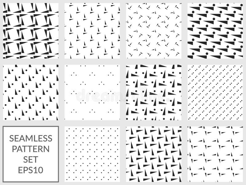 Set of Abstract Seamless Patterns. the Movement of Geometric Shapes ...