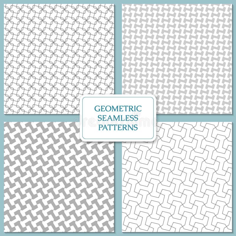 Set of Abstract Seamless Patterns. the Movement of Geometric Shapes ...