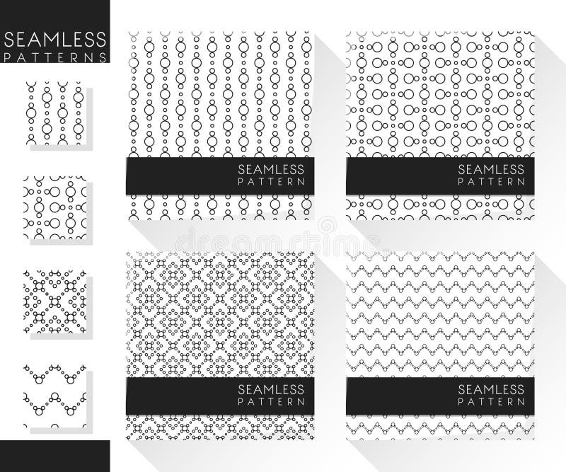 Set Of Abstract Seamless Patterns Stock Vector Illustration Of