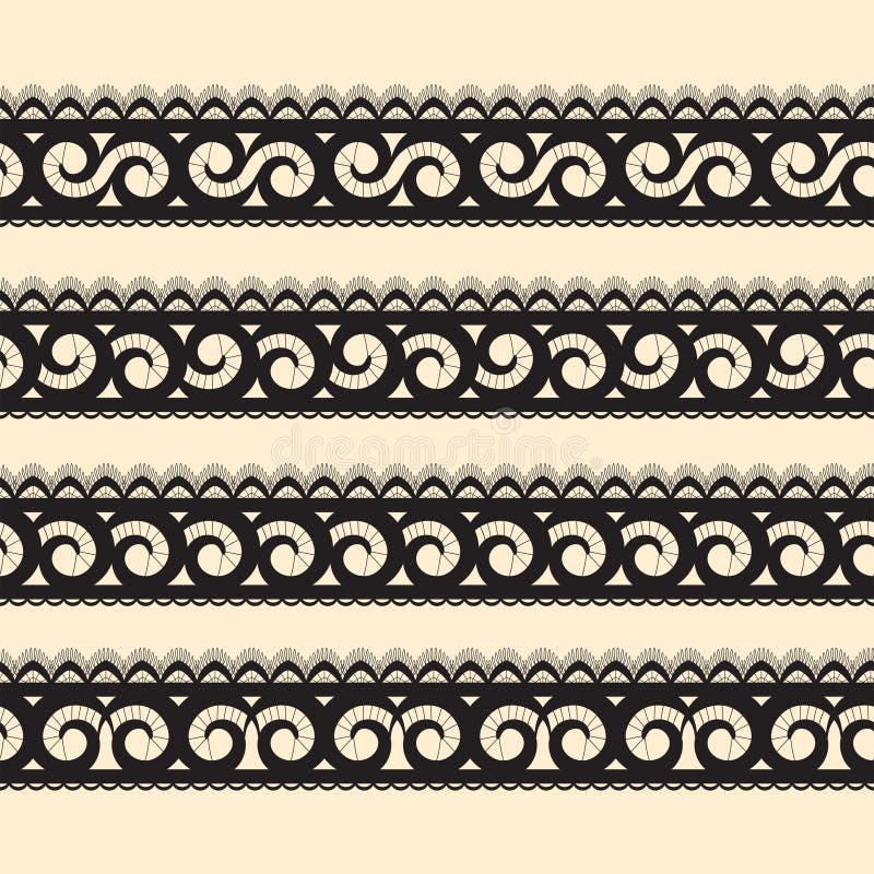 Set of Abstract Seamless Ribbon Stock Vector - Illustration of textiles ...