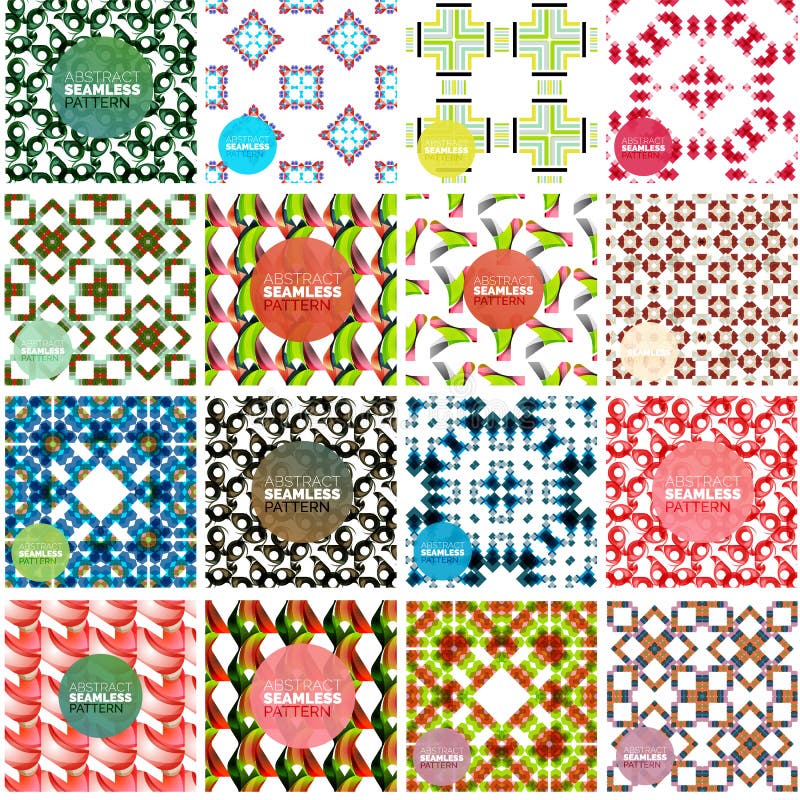 Set of Abstract Seamless Textures. Geometric Stock Vector ...