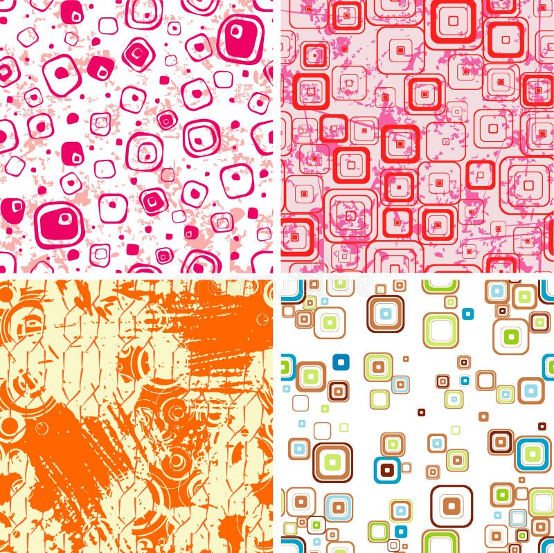 Set Abstract SEAMLESS Wallpaper. Stock Vector - Illustration of pink ...