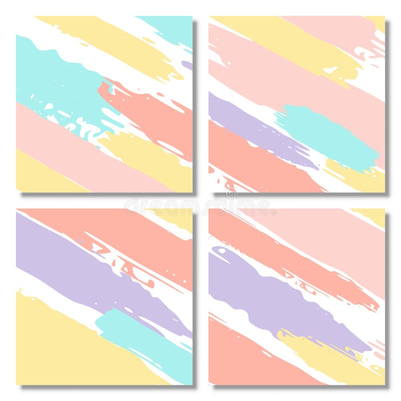Set of Abstract Shape Background Pastel Color Stock Vector ...