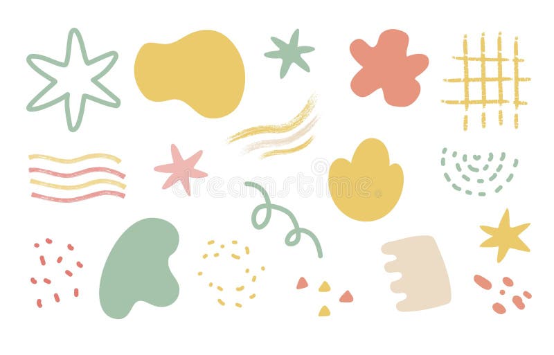 Set of Abstract Shapes and Doodles. Stock Illustration - Illustration ...