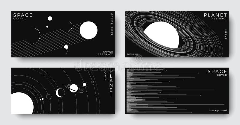 Set of Abstract Space Astronomy Horizontal Backgrounds. Linear Galaxy ...