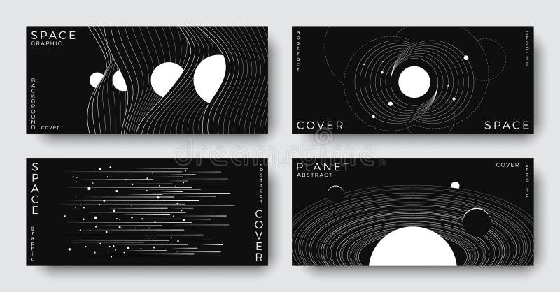 Set of Abstract Space Astronomy Horizontal Backgrounds. Linear Galaxy ...