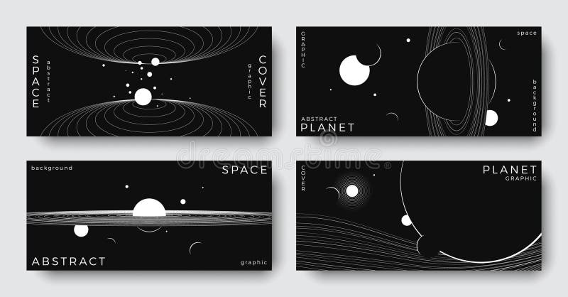 Set of Abstract Space Horizontal Backgrounds. Linear Galaxy, Universe ...