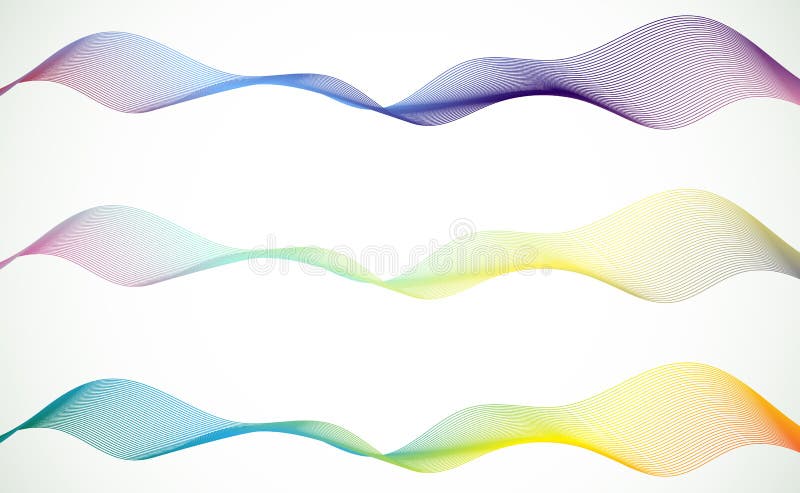 Set of Abstract Spectrum Curved Lines. Brochure and Site Design ...