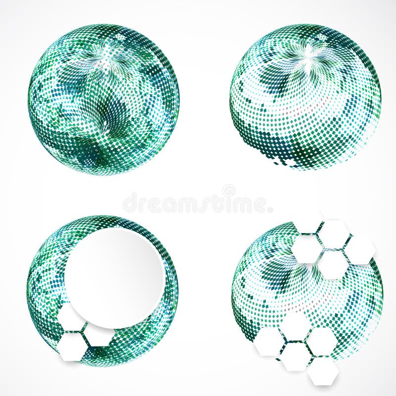 Set of Abstract Sphere Icons Stock Vector - Illustration of ball, color ...