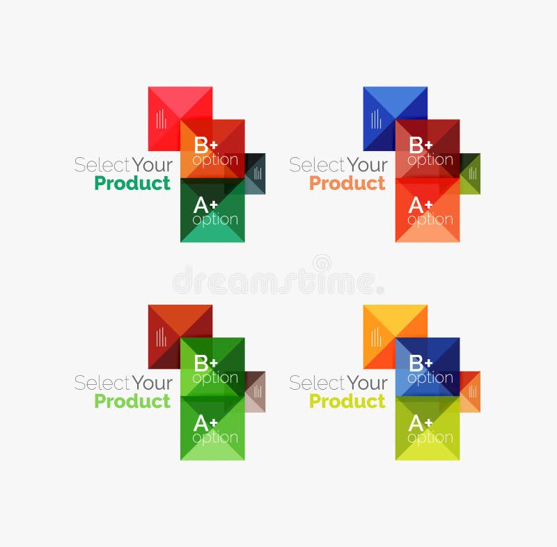 Set of Abstract Square Interface Menu Navigation Button Stock Vector ...