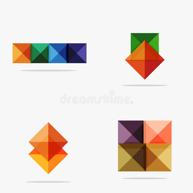 Set of Abstract Square Interface Menu Navigation Button Stock ...