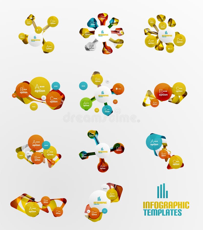 Set of Abstract Step Infographics Stock Vector - Illustration of ...