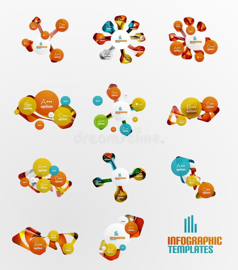Set of Abstract Step Infographics Stock Vector - Illustration of ...