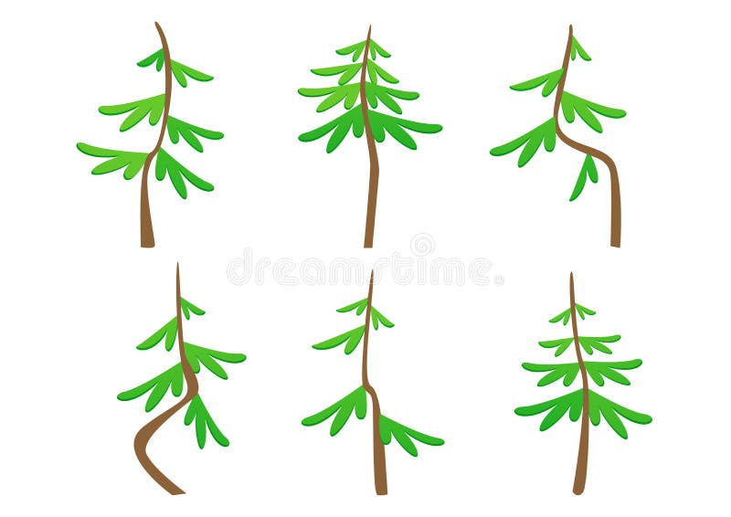 Set of Abstract Stylized Trees Spruce Stock Vector - Illustration of ...