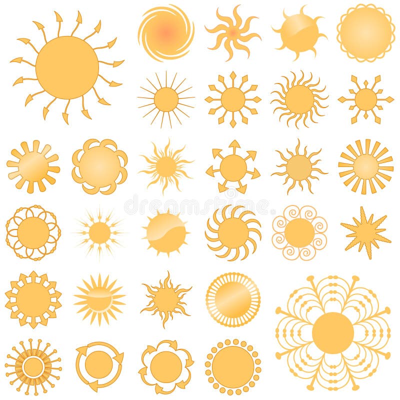 Suns. Elements for design stock vector. Illustration of elements - 6390556