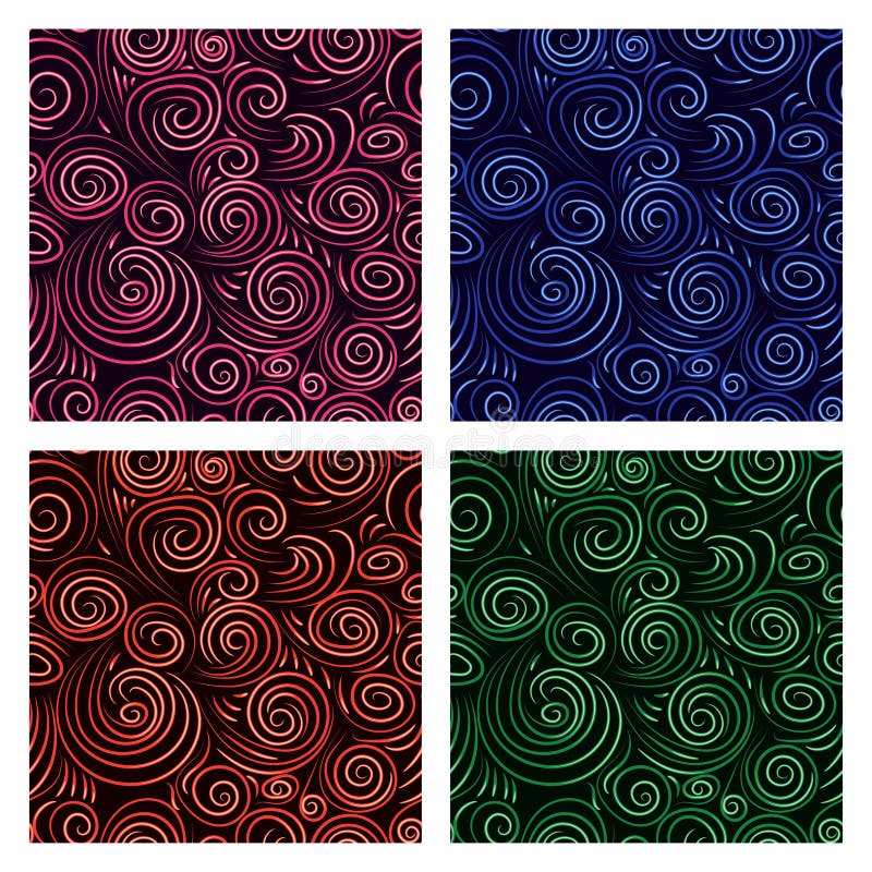 Abstract Swirls Star Seamless Pattern Background Stock Vector ...