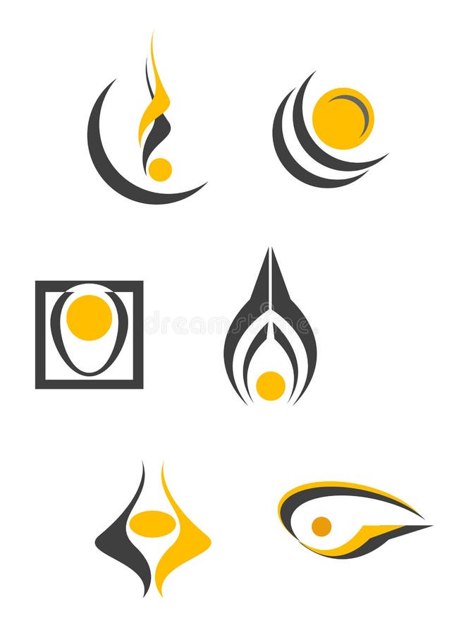 Set of abstract symbols stock vector. Illustration of branding - 12423468