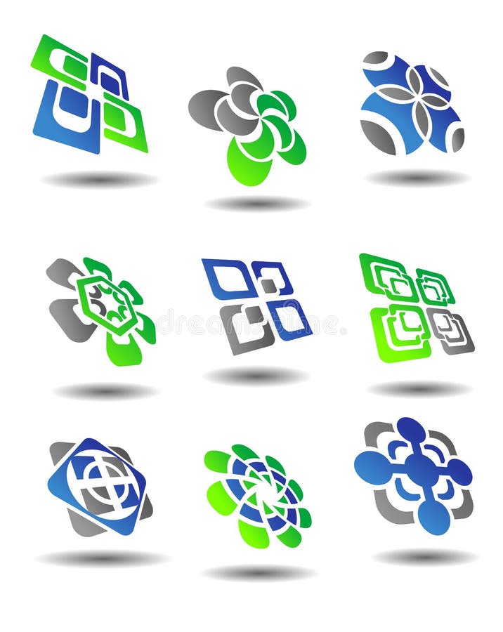 Set of abstract symbols stock vector. Illustration of geometric - 18094590