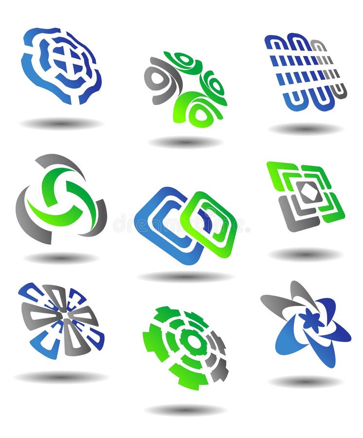 Set of abstract symbols stock vector. Illustration of arrow - 18196643