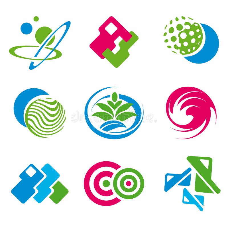 Set of abstract symbols stock vector. Illustration of white - 20987753