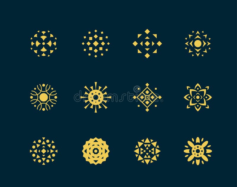 Set abstract symbols stock illustration. Illustration of pack - 54665945