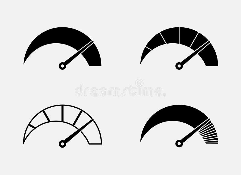 Set of 4 Abstract Symbols of Speed, Scale and Arrow Stock Illustration ...