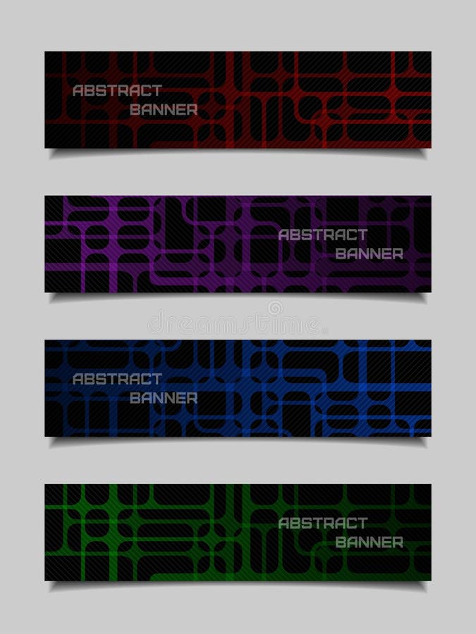 Set of Abstract Technology Banners Stock Vector - Illustration of ...