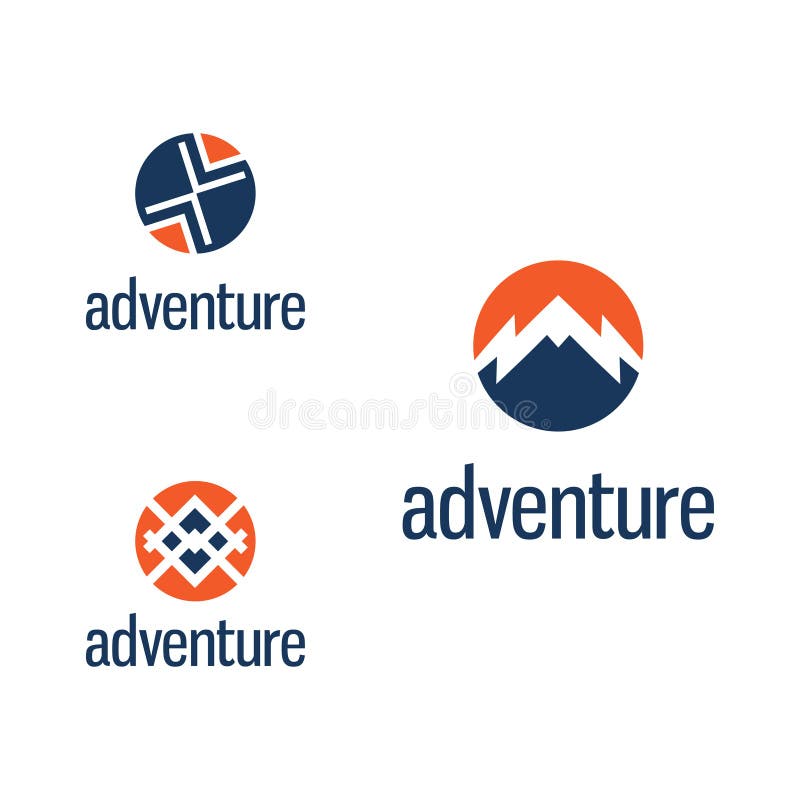 Set of Abstract Template Logo Design for Adventure Theme. Stock Vector ...