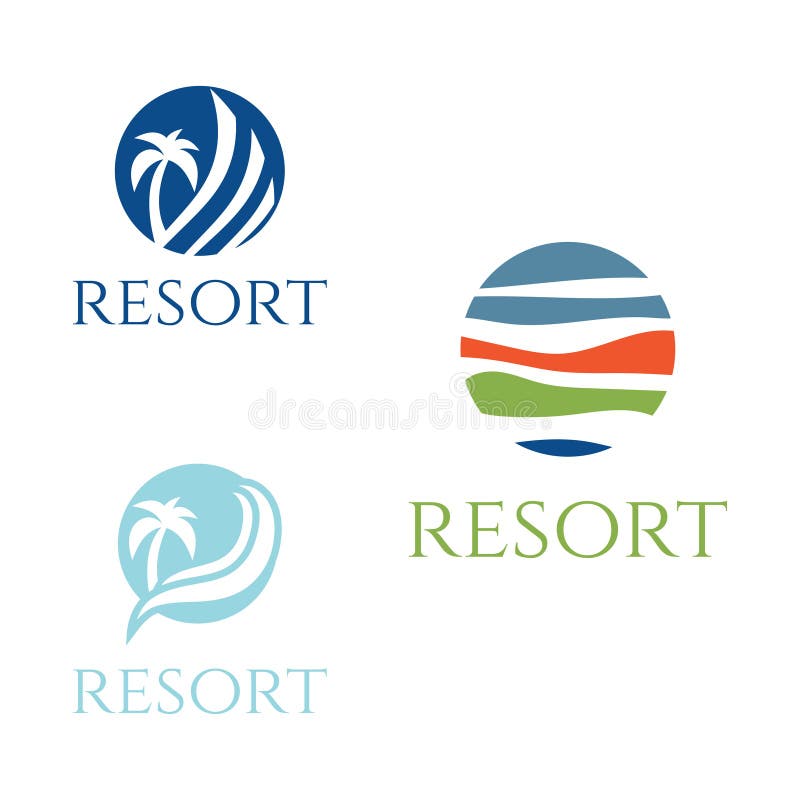 Set of Abstract Template Logo Design for Resort Theme. Stock Vector ...
