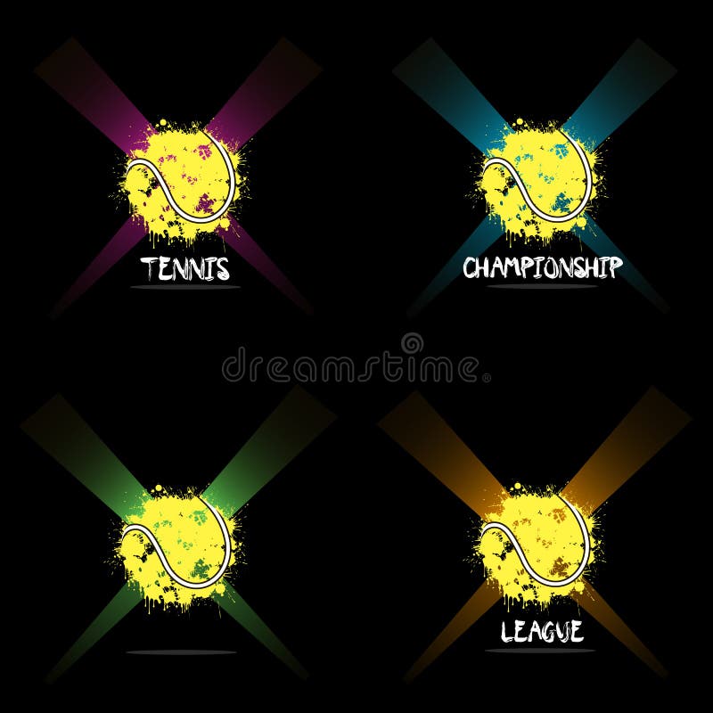 Set abstract tennis stock vector. Illustration of glow - 70156587