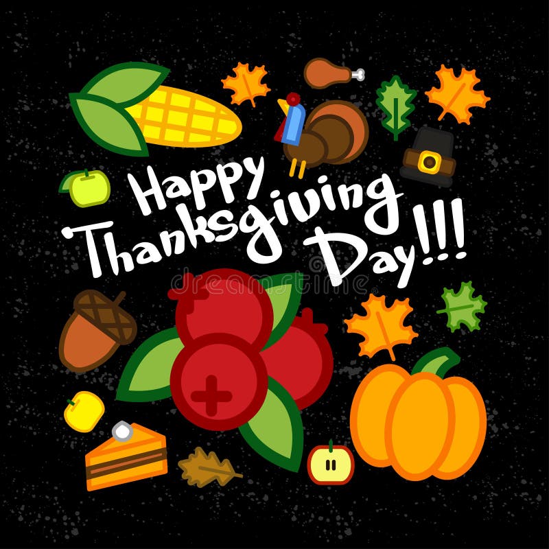 Set of Abstract Thanksgiving Day Icon Stock Illustration - Illustration ...