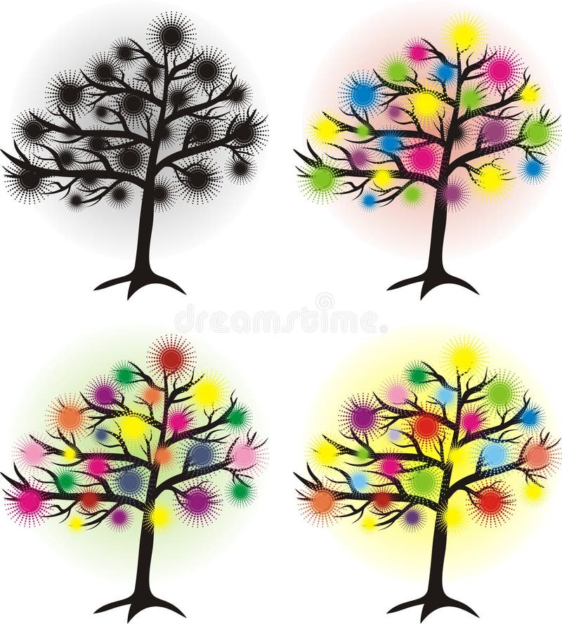 Set of abstract tree stock vector. Illustration of vector - 25103768