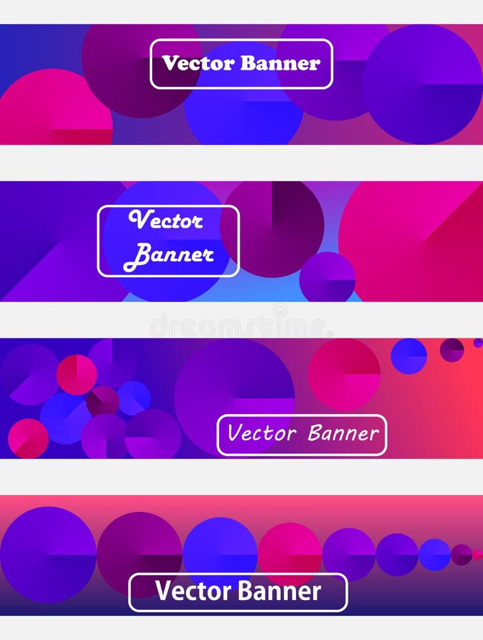 Set of Abstract Trendy Vector Banner or Header. Circles with Gradients ...