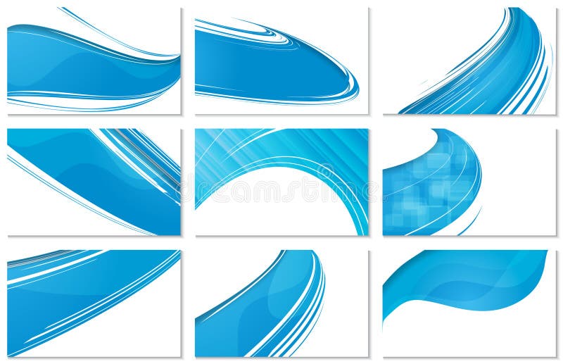 Set of Abstract Various Business Card Wave Design. Stock Vector ...