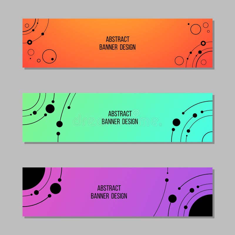 Set of 3 Abstract Vector Banner Templates. Banners with Geometric ...