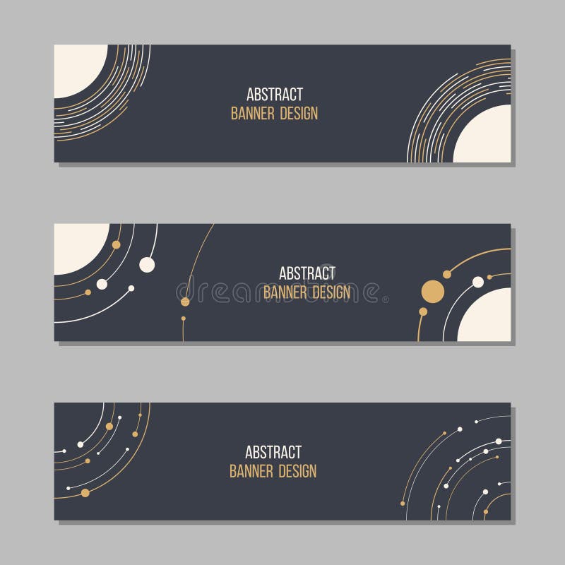 Set of 3 Abstract Vector Banner Templates. Banners with Geometric ...