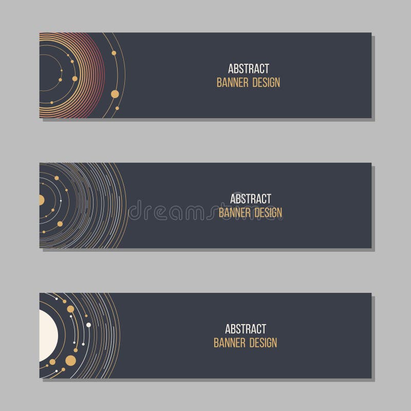 Set of 3 Abstract Vector Banner Templates. Banners with Geometric ...