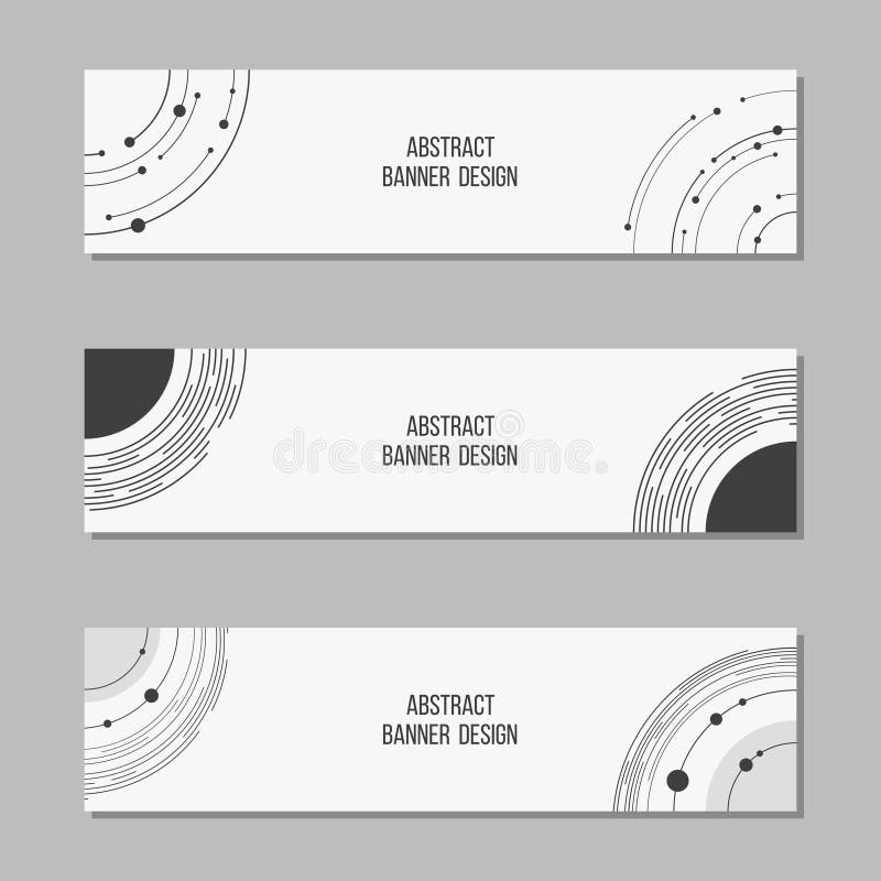Set of 3 Abstract Vector Banner Templates. Banners with Geometric ...