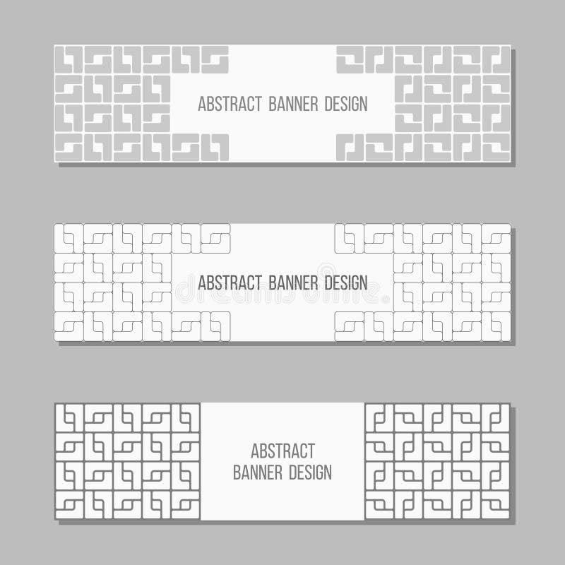 Set of 3 Abstract Vector Banner Templates. Banners with Geometric ...
