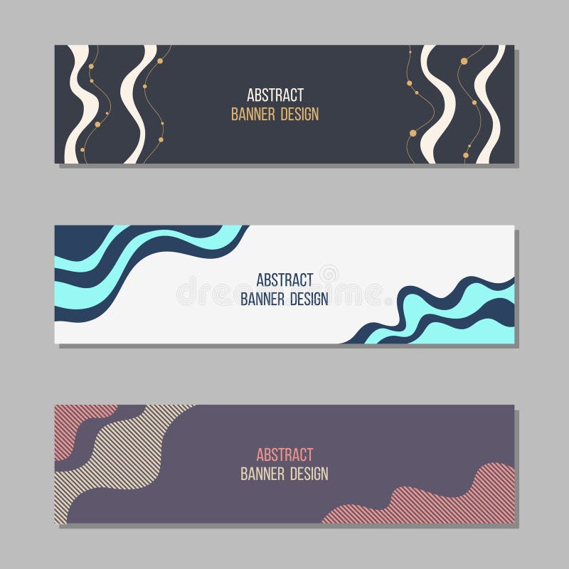 Set of 3 Abstract Vector Banner Templates. Banners with Geometric ...