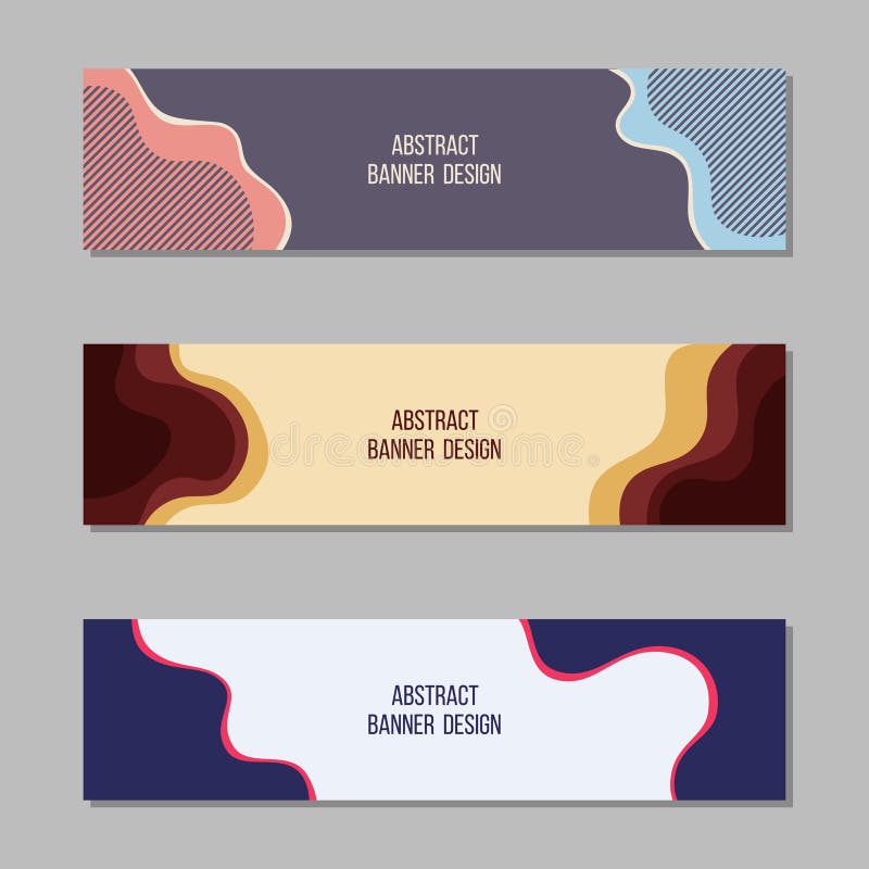 Set of 3 Abstract Vector Banner Templates. Banners with Geometric ...
